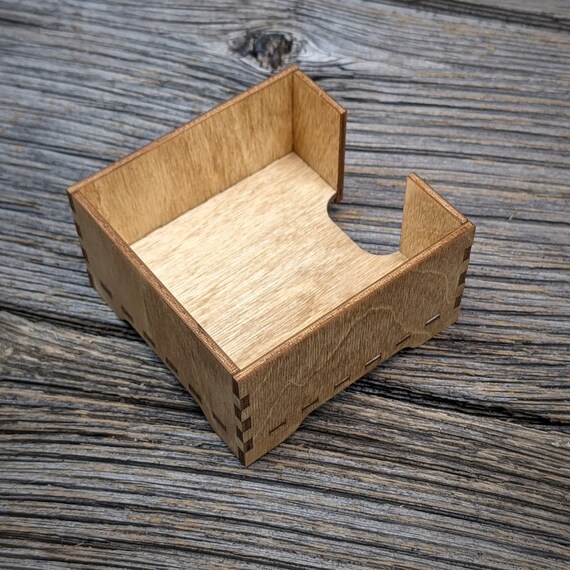Wood memo pad holder template ai for 3 mm Post it organizer dxf Sticky ...