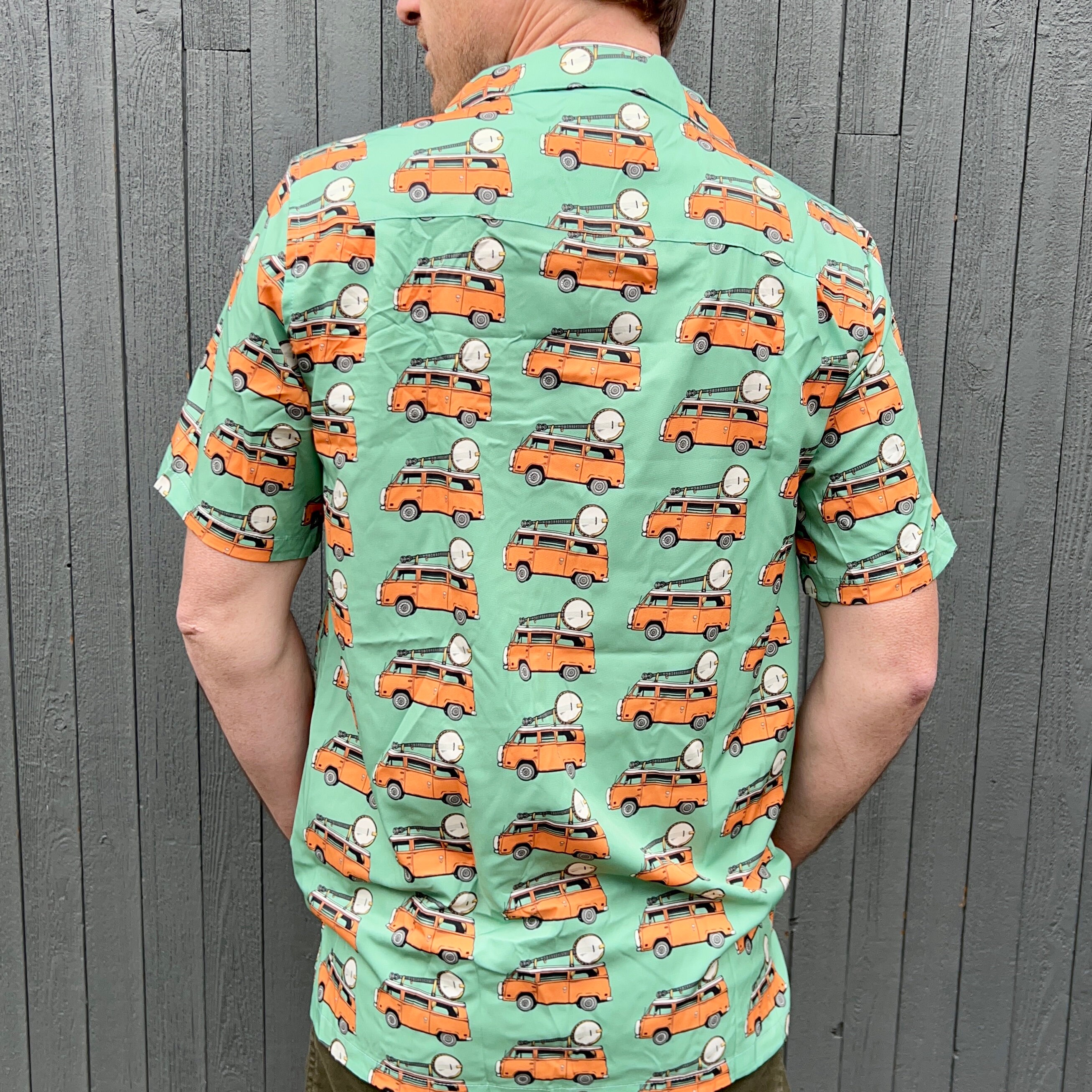 VW Camper Van With a Banjo Hawaiian Shirt - Etsy