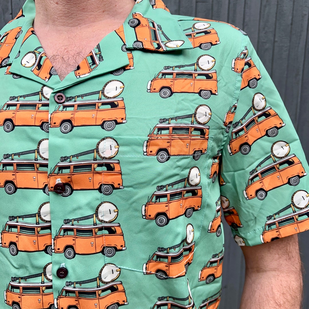 VW Camper Van With a Banjo Hawaiian Shirt - Etsy