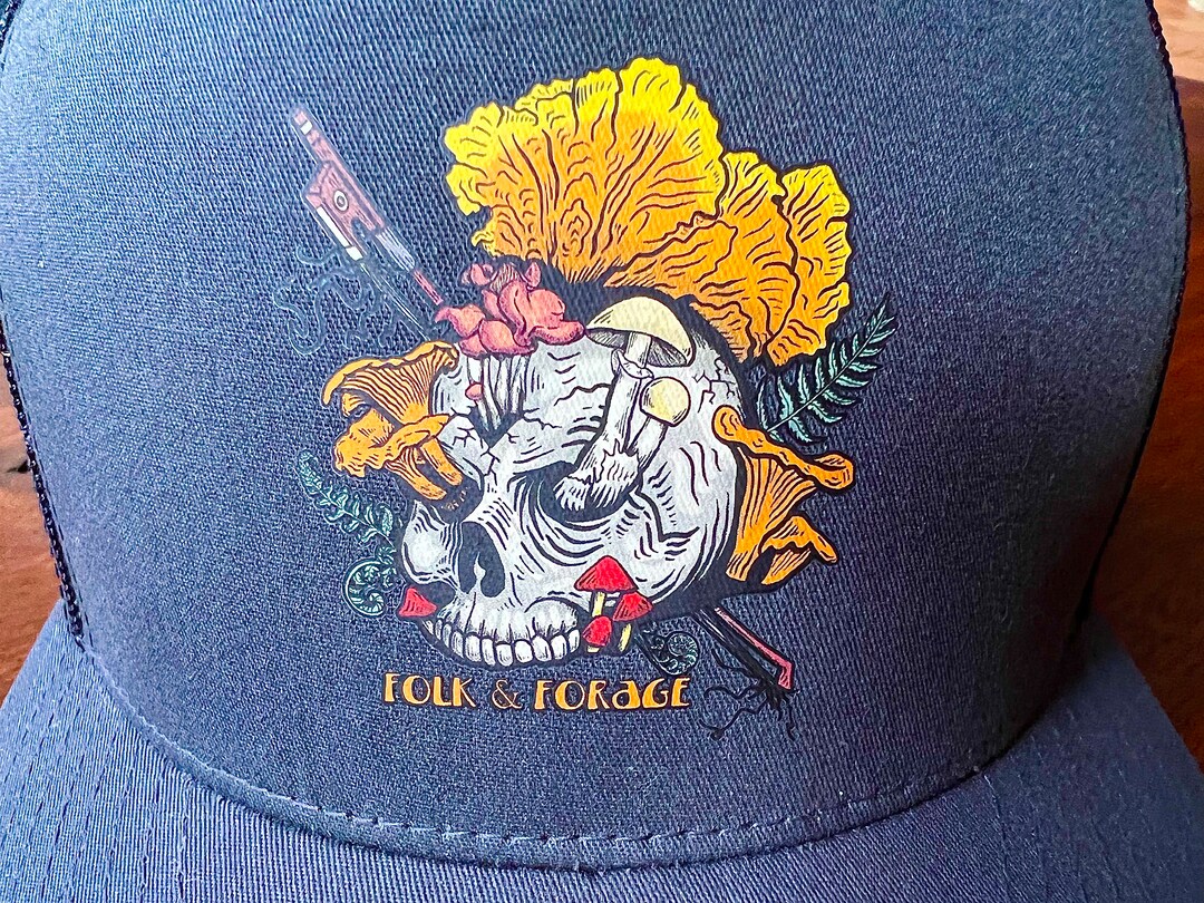 Folk & Forage Skull and Mushroom Trucker Hat - Etsy