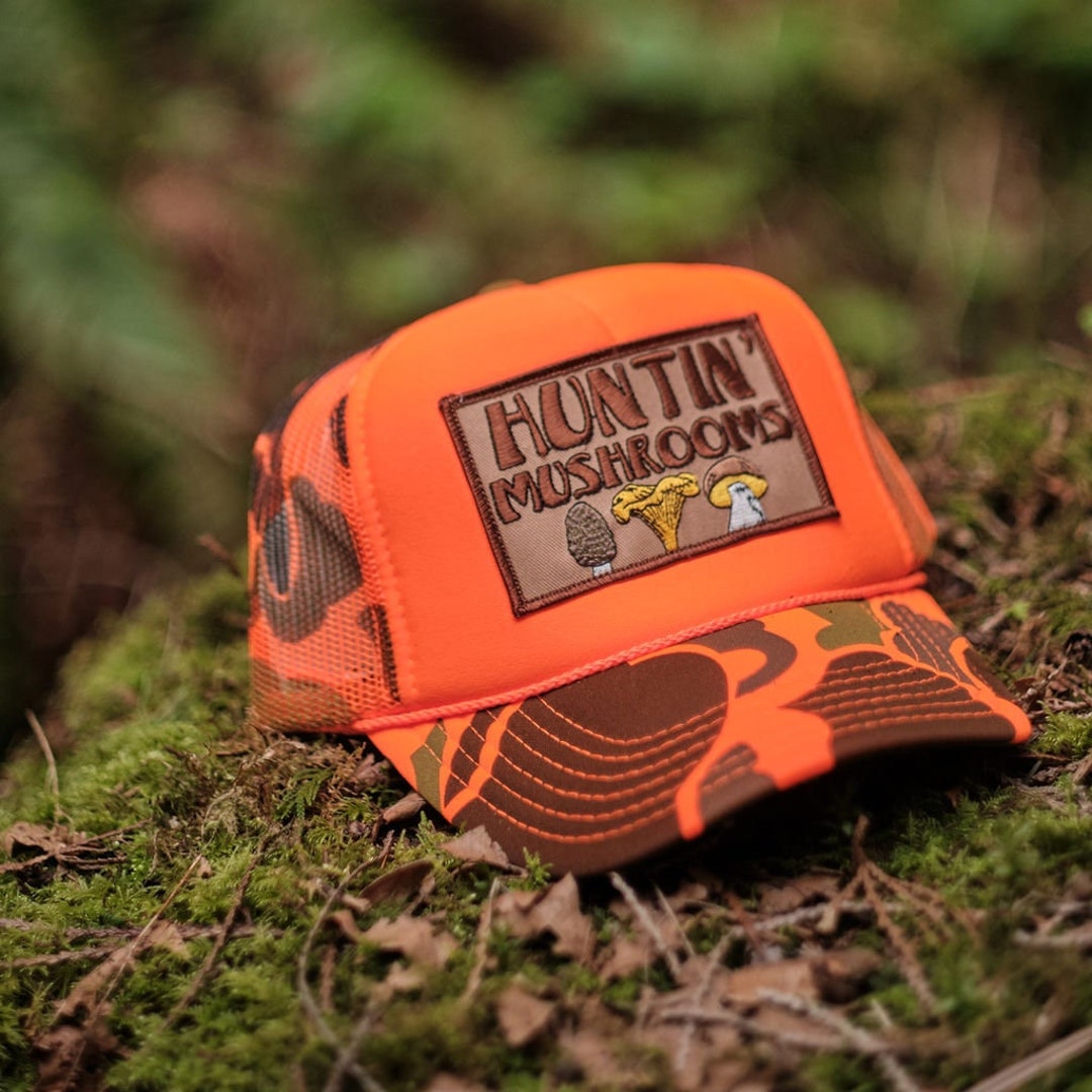 Huntin' Mushrooms Orange Camo Trucker Hat - Etsy