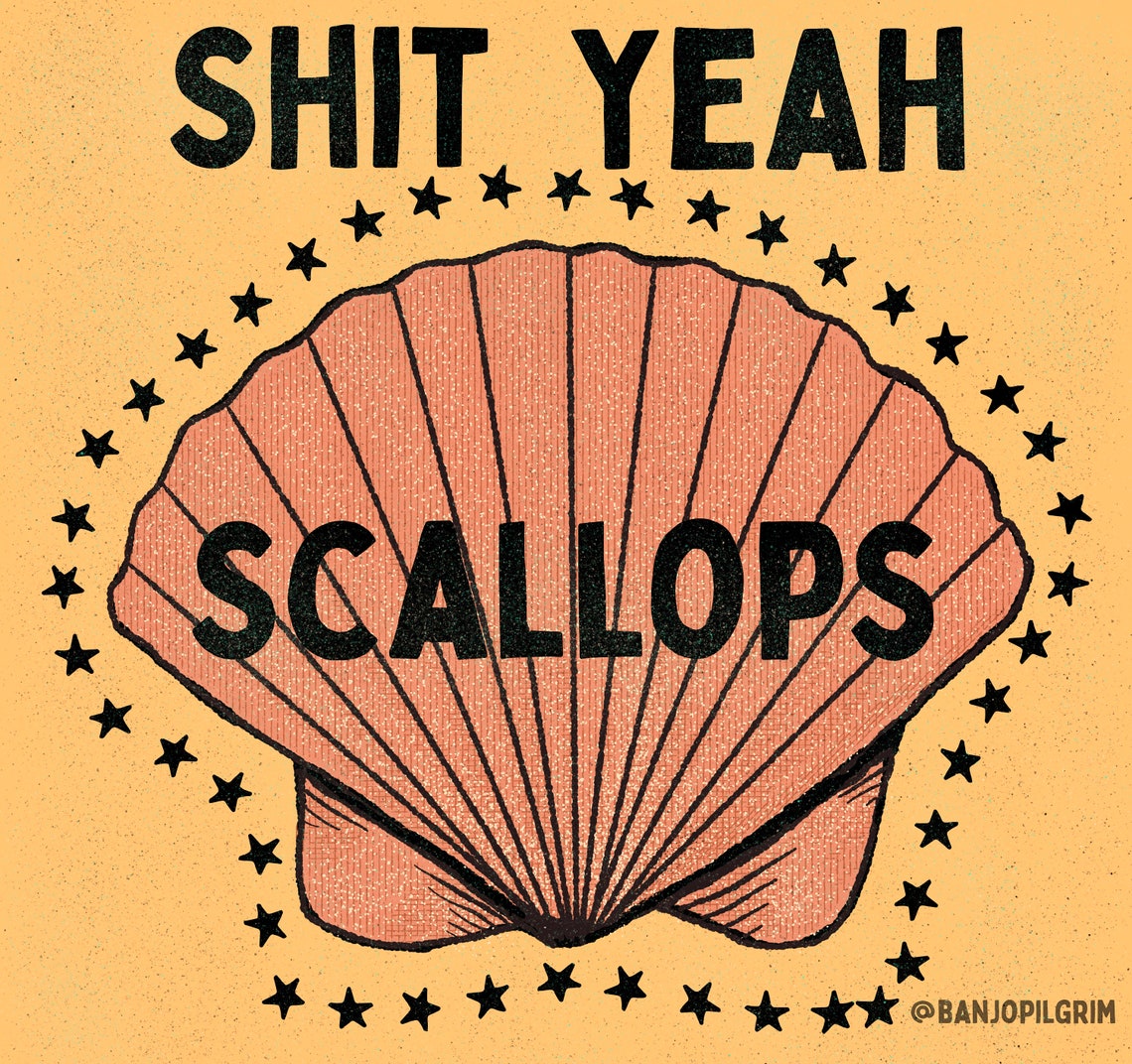 Shit Yeah Scallops Sticker - Etsy