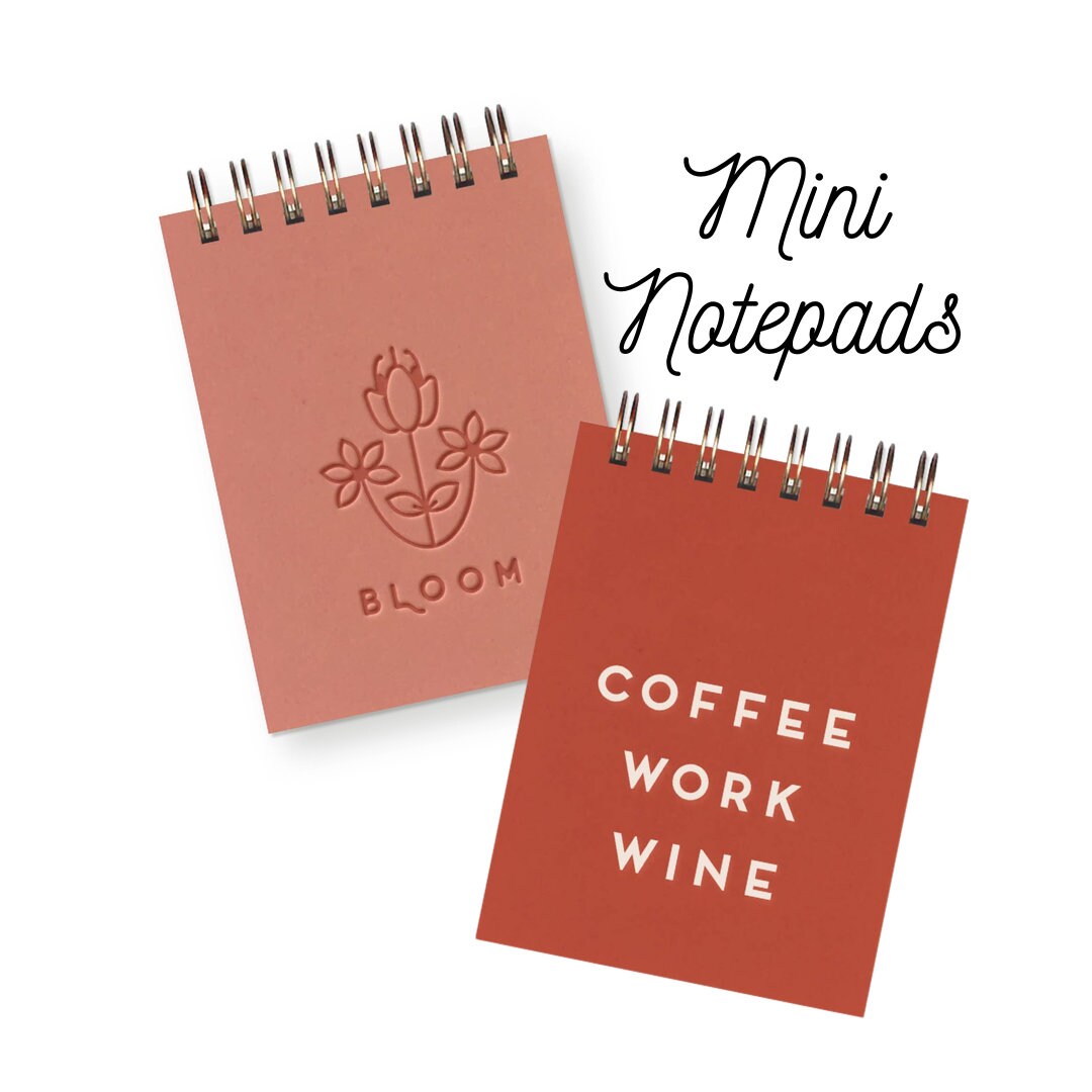 Mini Notepad Jotter | Wine Lover Gift | Bloom Where You're Planted Gift ...
