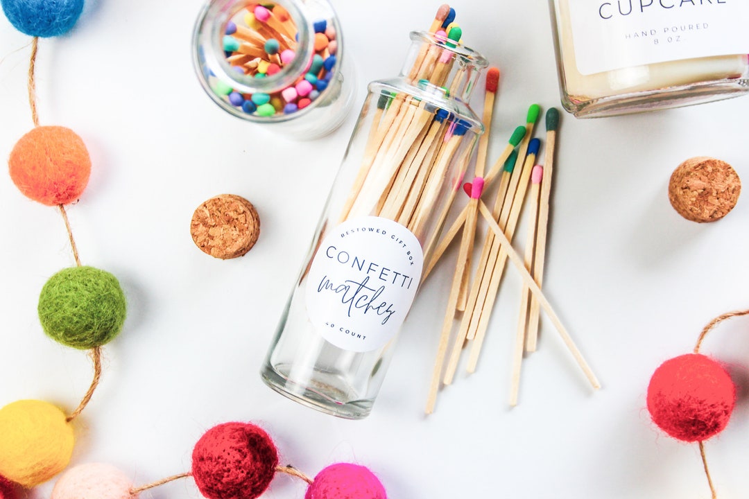 Confetti Colored Matches Birthday Safety Matches - Etsy