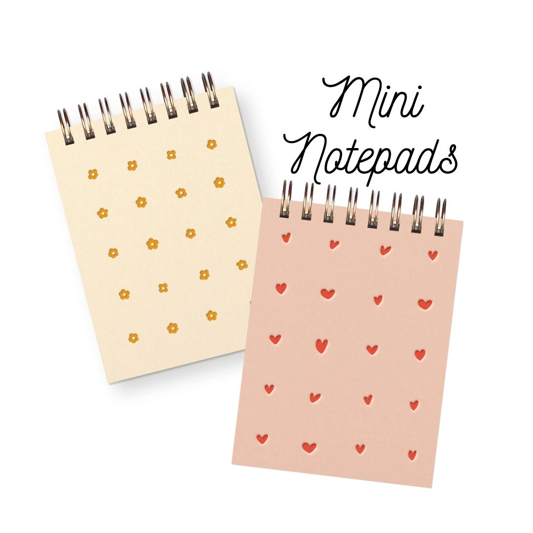 Mini Notepad Jotter Hearts Daisy Daisies Gift Bloom Where You're Planted Gift New Job Gift Gift ...