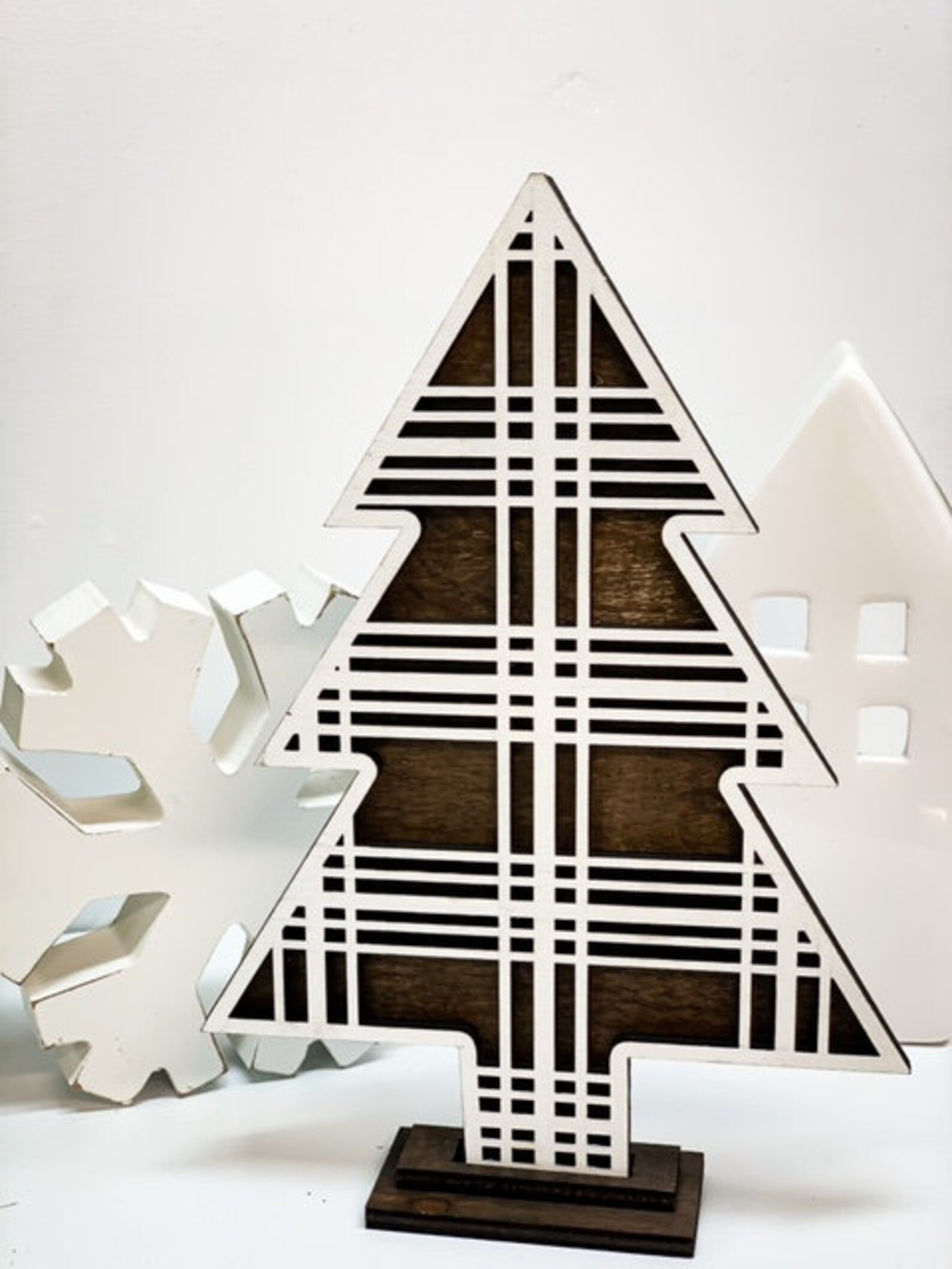 Wooden Laser Cut Christmas Tree Decor Table Top and Mantel - Etsy