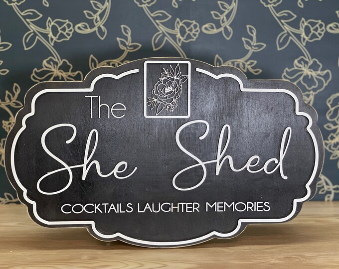 She Shed Sign| CUSTOMIZABLE Birch Decor - Etsy