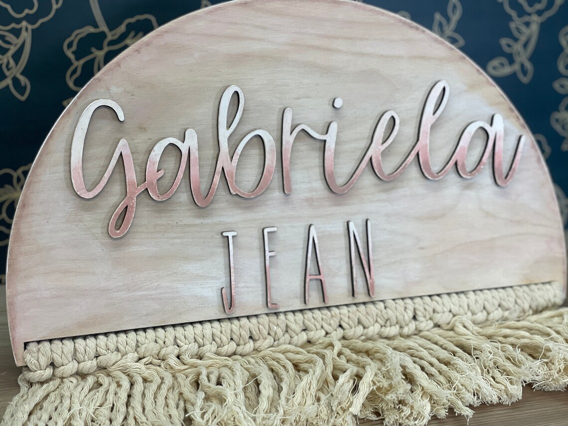 Custom Baby Name Sign | Boho Nursery Sign| Newborn Baby Name| Baby Girl ...