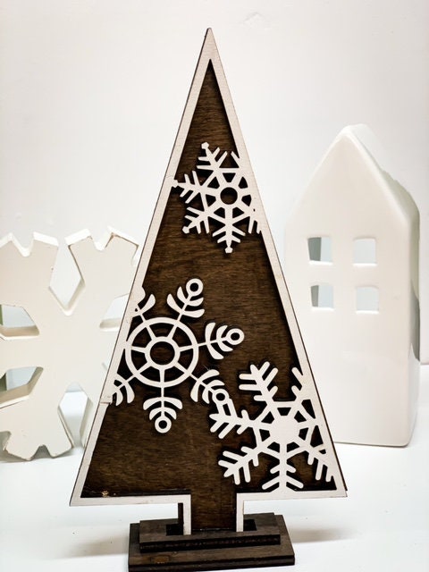 Wooden Laser Cut Christmas Tree Decor Table Top and Mantel - Etsy