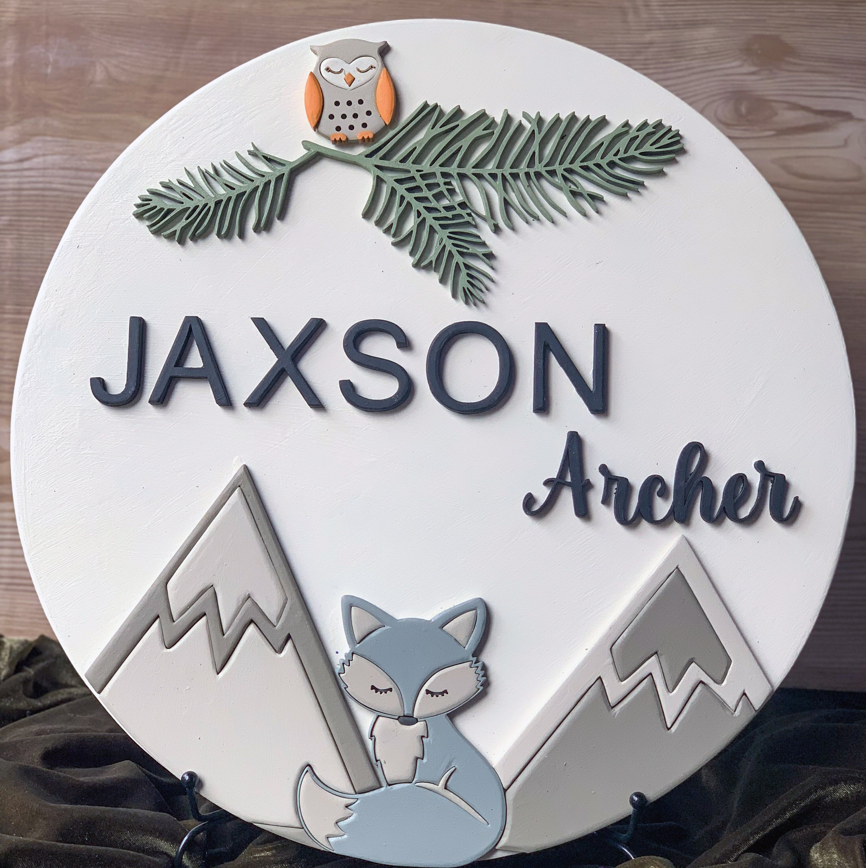 Custom Baby Name Sign Nursery Sign With Animals Nursery 3D - Etsy