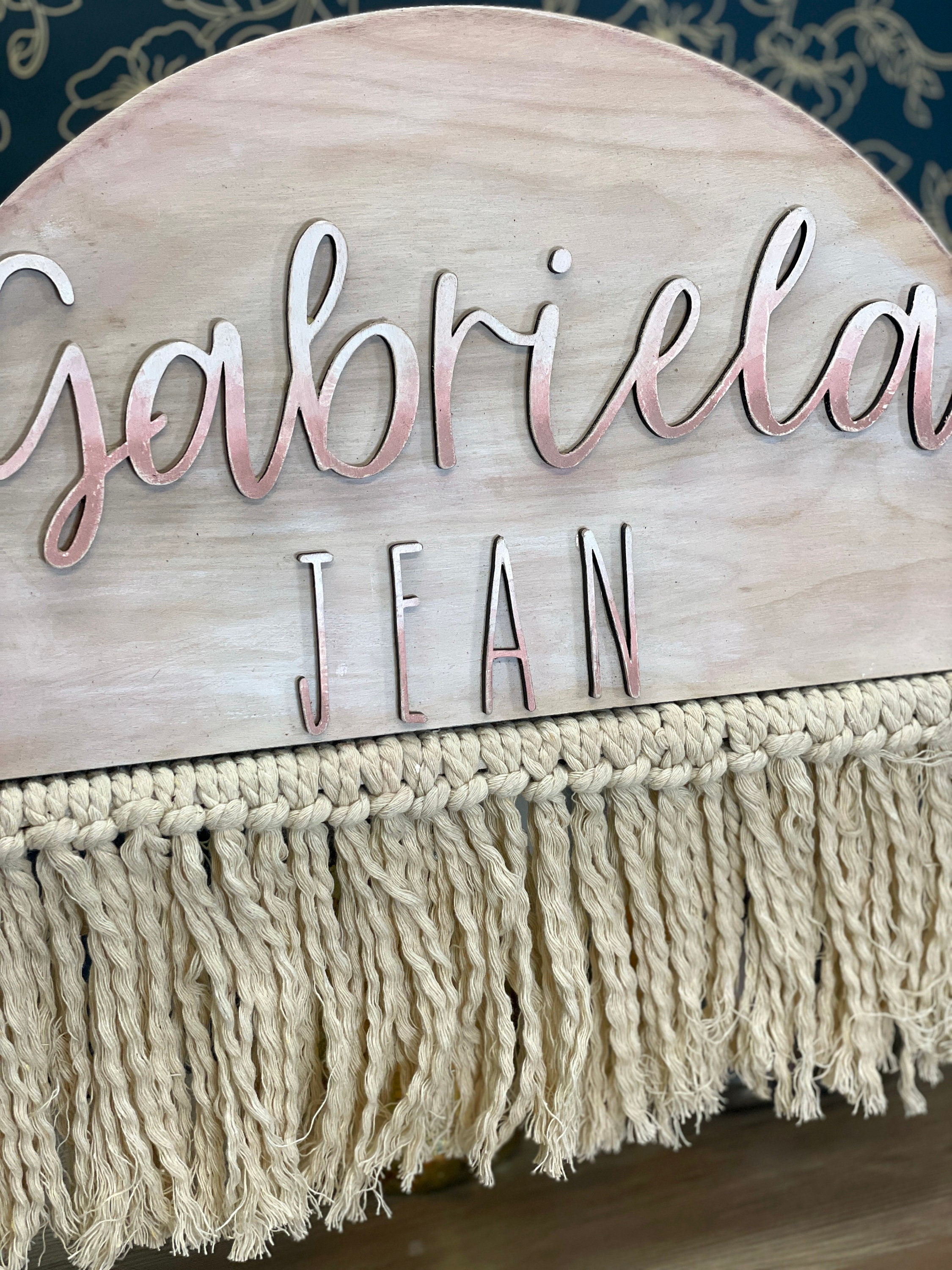 Custom Baby Name Sign | Boho Nursery Sign| Newborn Baby Name| Baby Girl ...
