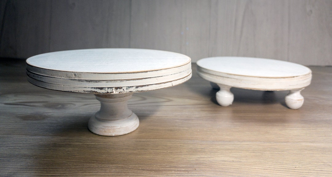 Wood Riser - Round | Home Accent | Farmhouse Riser | Tier Tray | Tiered ...