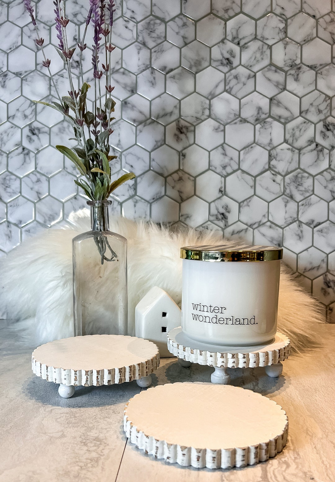 Set of 3 Mini Wooden Risers | Home Accent | Farmhouse | Tier Tray ...