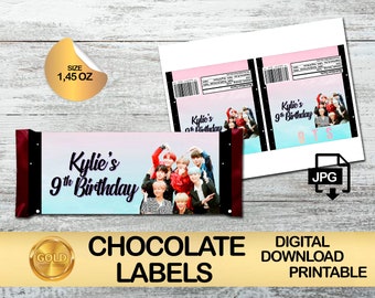 Candy Bar Bts Party Girl Only DIGITAL DOWNLOAD for Candy Bar Bts Labels ...