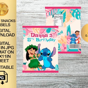 Lilo and Stitch Birthday Party Pack - DIGITAL DOWNLOAD - Fruit Snacks ...