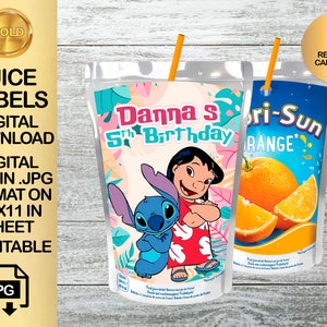 Lilo and Stitch Birthday Party Pack - DIGITAL DOWNLOAD - Juice Label ...