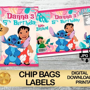 Lilo and Stitch Birthday Party Pack DIGITAL FILES Chip Bag, Juice ...
