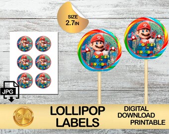 Labels Mario Bros Birthday Party Pack Water Bottle Label DIGITAL ...