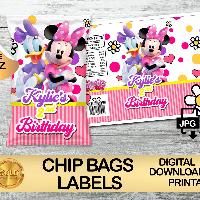 Minnie Mouse Labels - Etsy