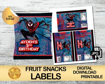 Labels for Miles Morales Party Chip Bag Label DIGITAL DOWNLOAD Miles ...