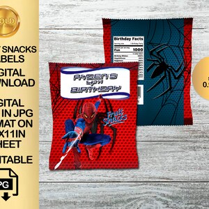 Spiderman Fruit Snacks Labels - Spiderman Birthday Party - Only DIGITAL ...