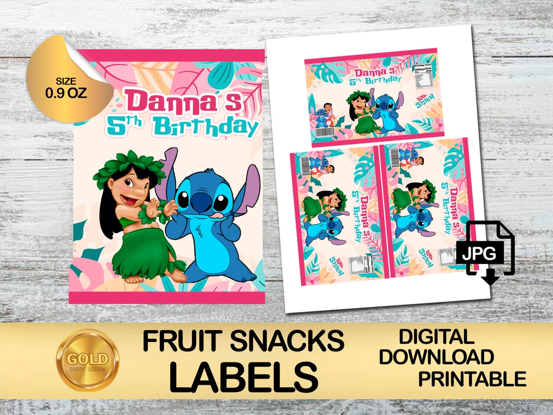 Lilo and Stitch Birthday Party Pack - DIGITAL DOWNLOAD - Fruit Snacks ...