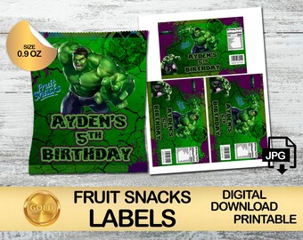 Labels for Hulk Party Chip Bag Label DIGITAL DOWNLOAD - Etsy