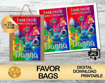 Trolls Party Labels 1.3oz Can of Chips Trolls Party Labels and Wraps ...