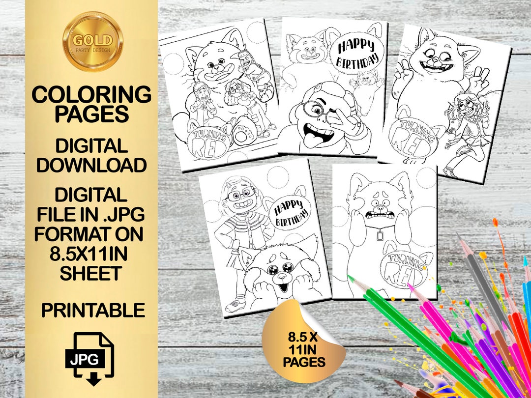 Pack Turning Red for Coloring Pages INSTANT DOWNLOAD - Turning Red ...