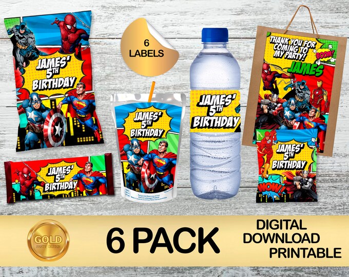 SUPERHERO Party Pack Printable Party Decor Superhero - Etsy
