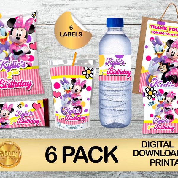 Minnie Mouse Labels - Etsy