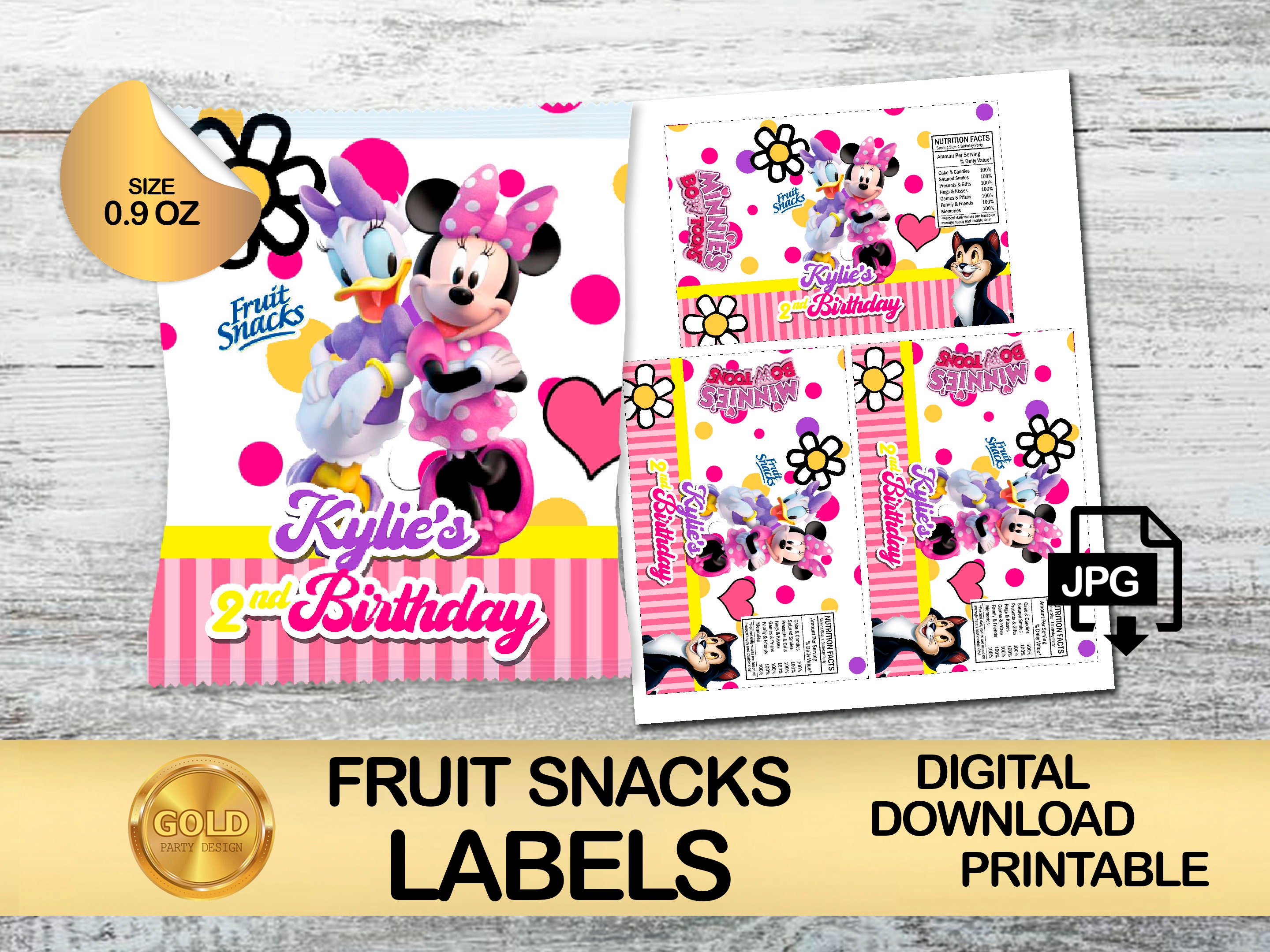 Minnie Mouse and Daysi Fruit Snacks Minnie Mouse Birthday - Etsy