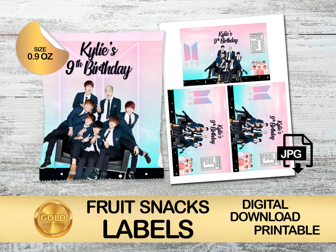 BTS Fruit Snacks Bts Birthday Party Only DIGITAL DOWNLOAD for Fruit ...