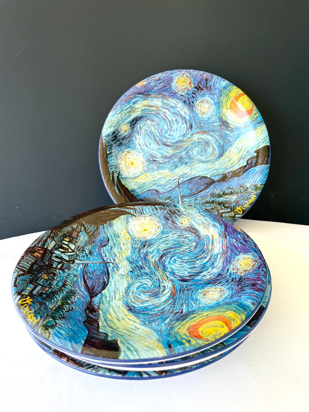 SET of 4 VTG Certified International 2003 Van Gogh Collector “starry ...
