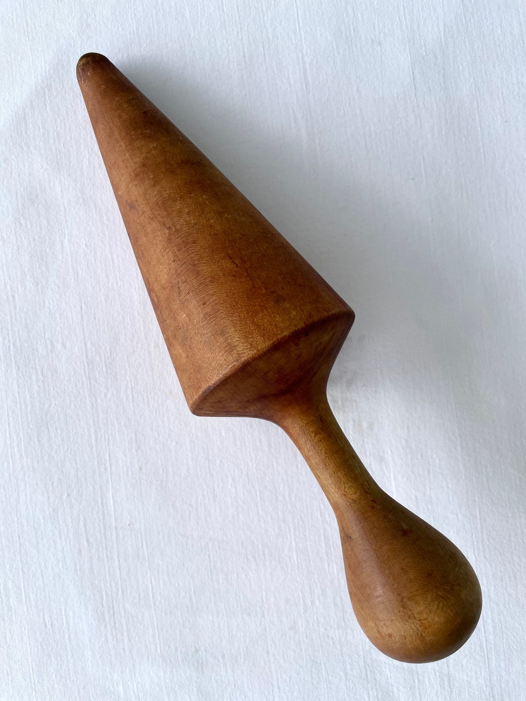 Primitive Wood Pestle Farmhouse Antique Solid Wood Cone Shaped Masher ...