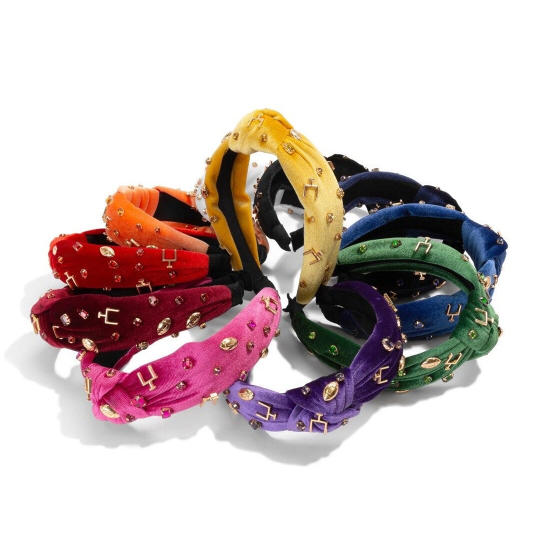 Game Day- Velvet Wrapped Game Day Headband With Football, Gamepost and ...