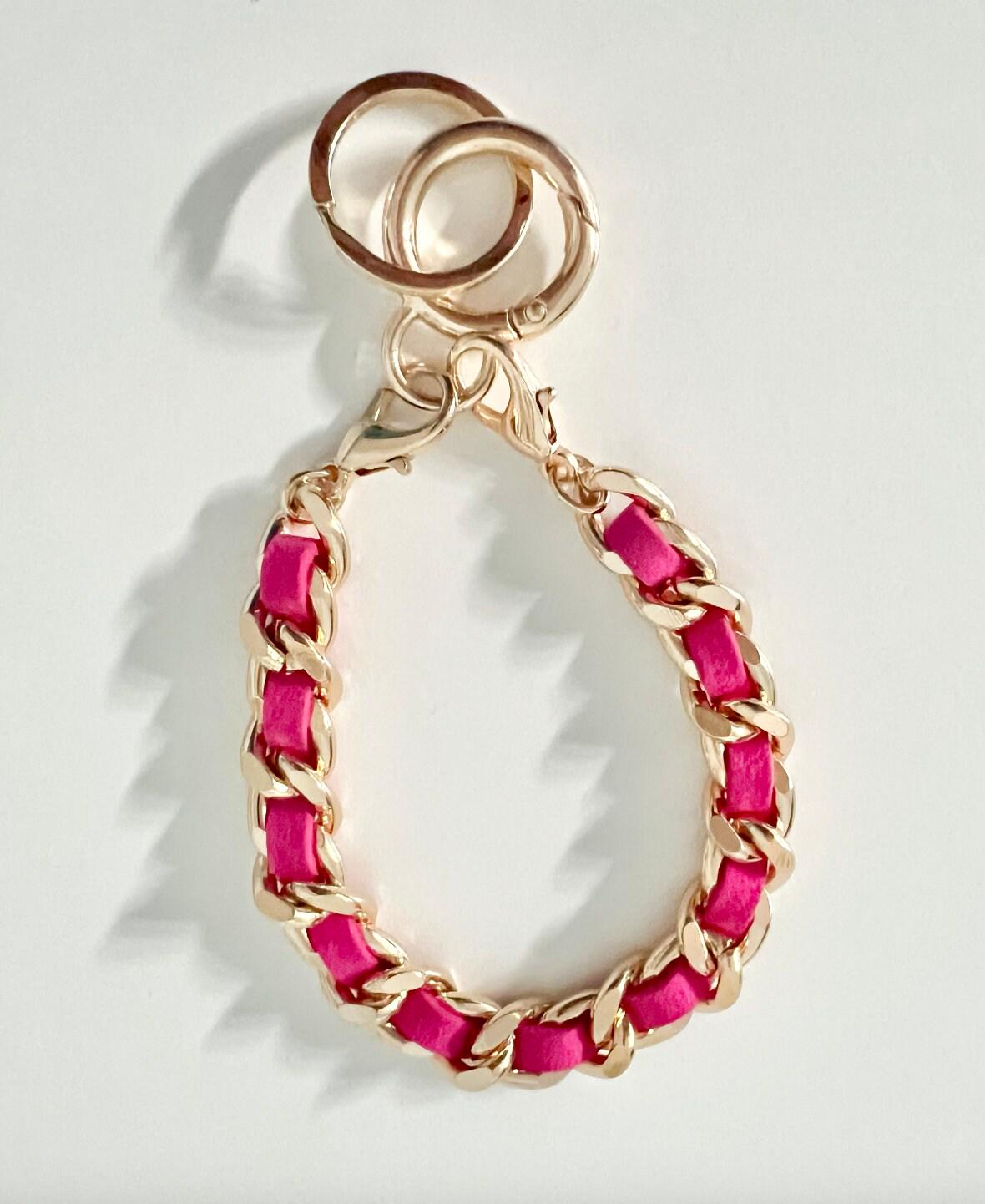 Suede Metal Chain Key Chain / Bracelet, Key Chain, Key Ring Bracelet ...