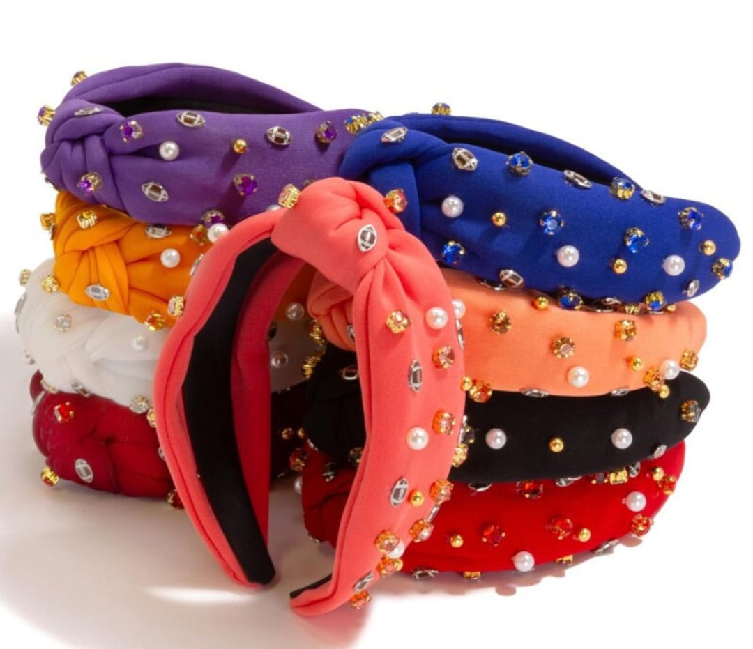 Game Day- Football Headbands, Football Jeweled Knot Headband, Game Day ...
