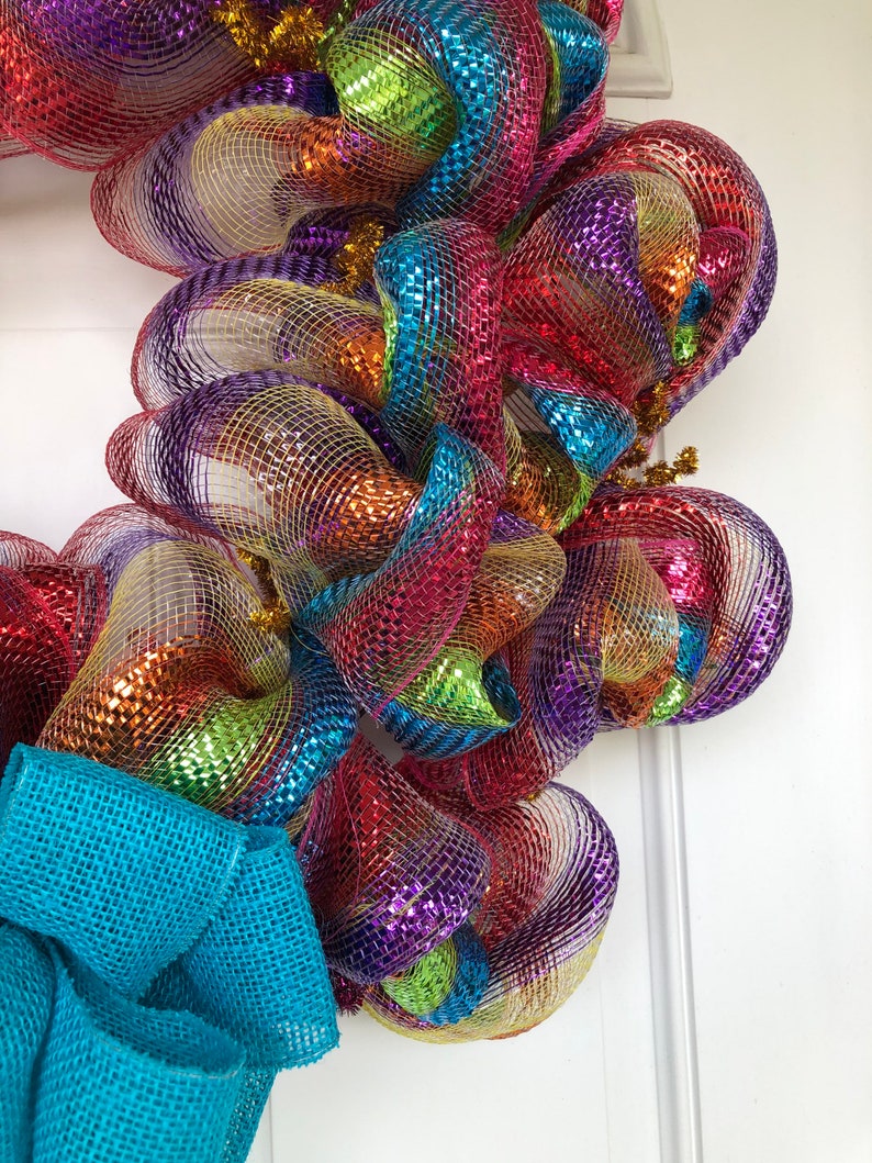 Pride Wreath, Poof Mesh Wreath, Rainbow Wreath, Deco Mesh Wreath ...