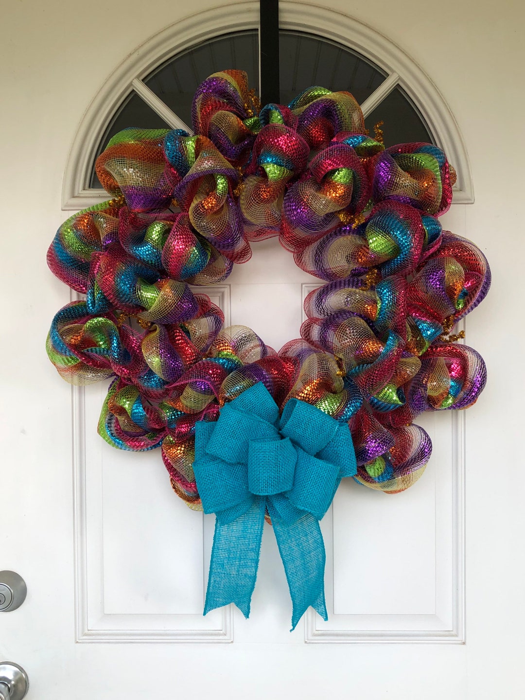 Pride Wreath, Poof Mesh Wreath, Rainbow Wreath, Deco Mesh Wreath ...
