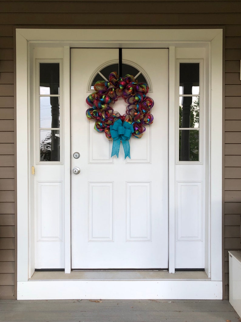 Pride Wreath, Poof Mesh Wreath, Rainbow Wreath, Deco Mesh Wreath ...