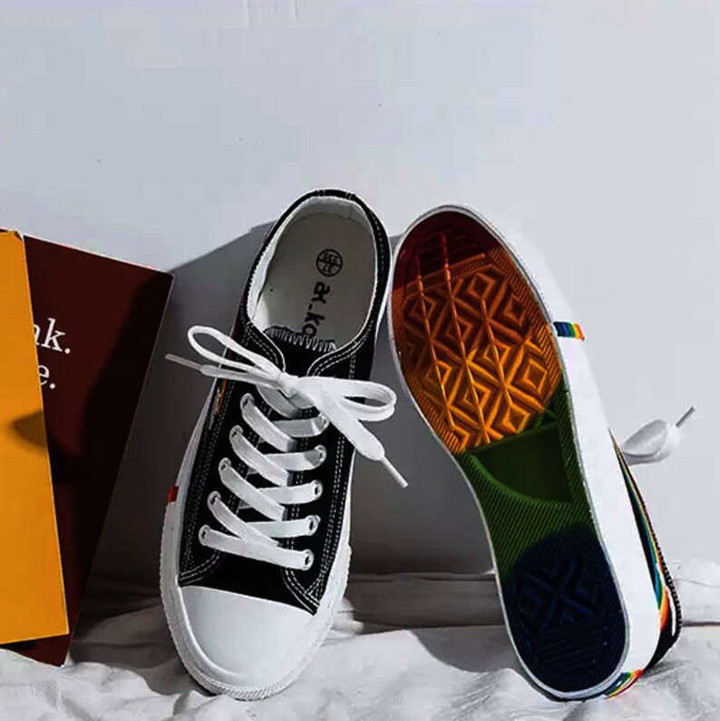 Rainbow Gay Pride Shoes LGBTQA Pride Sneakers Women Low - Etsy