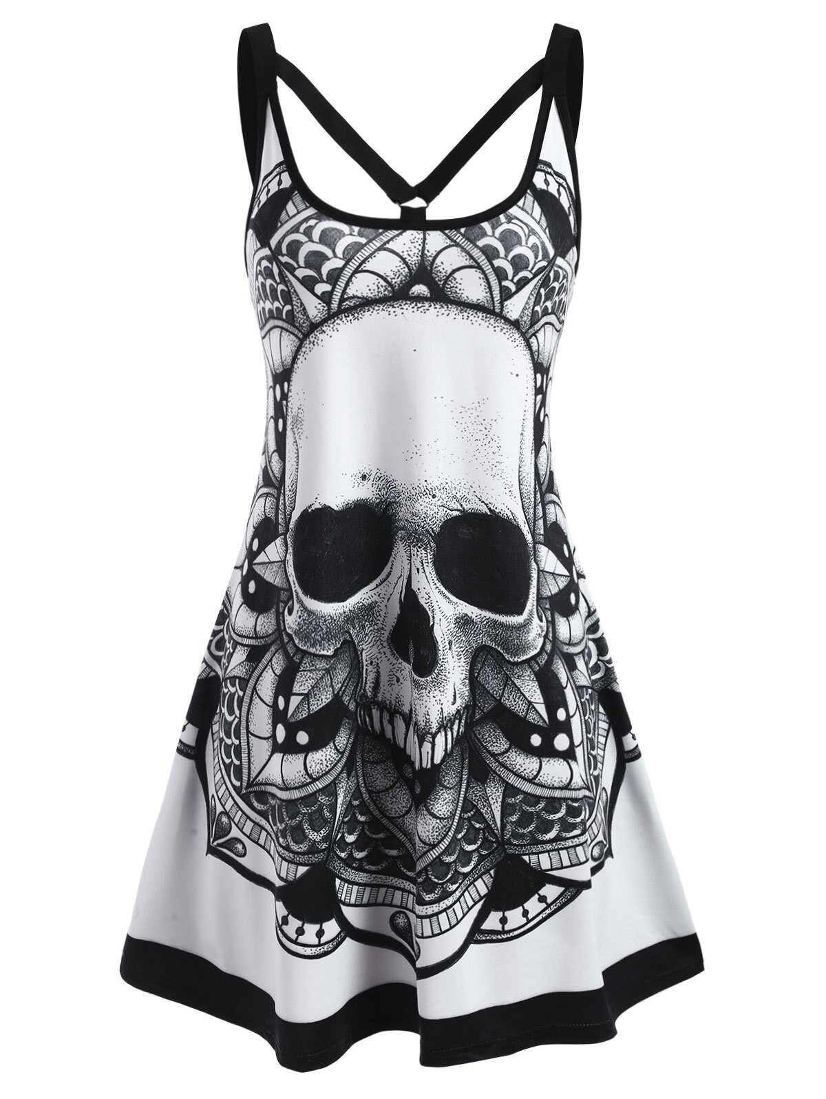 Goth Mini Dress Plus Size Skull Summer Dress Gothic Summer | Etsy