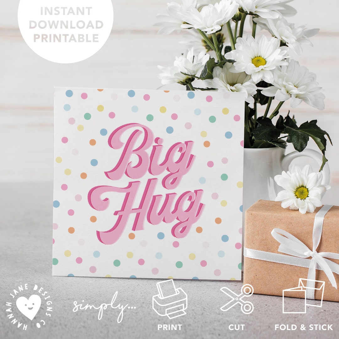 Big Hug Card. Digital Download Printable Card. Print at Home - Etsy