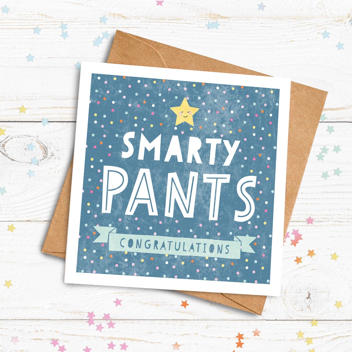 Smarty Pants Personalised Card Blue Congratulations Card Etsy
