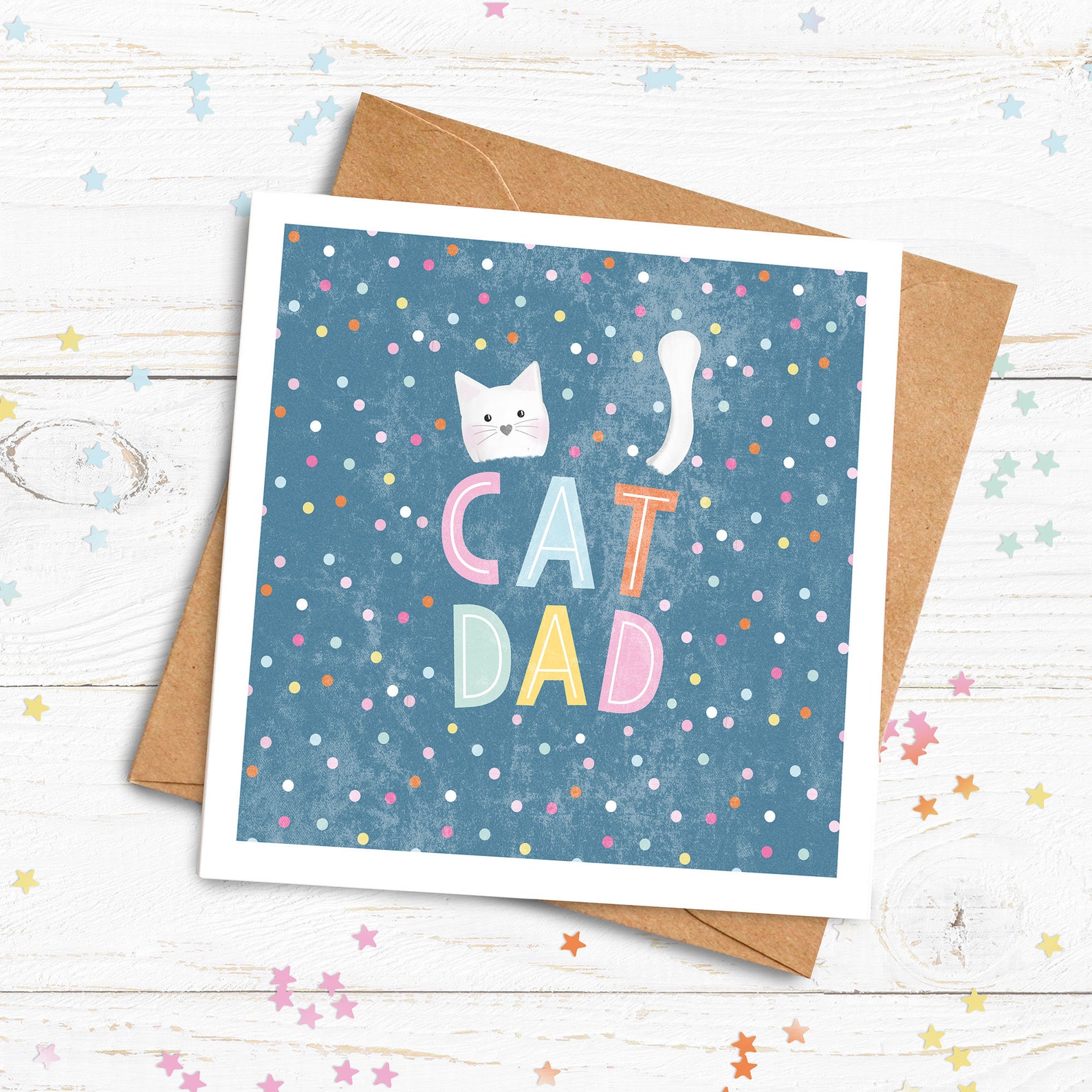 Cat Dad Card. Cute Cat Card. Cat Father's Day Cards. Fur - Etsy UK