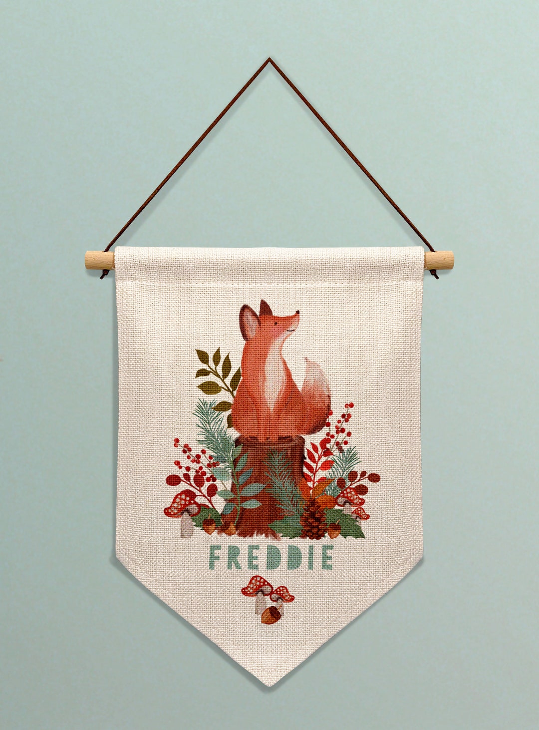 Cute Woodland Fox Personalised Banner. Personalised New Born - Etsy