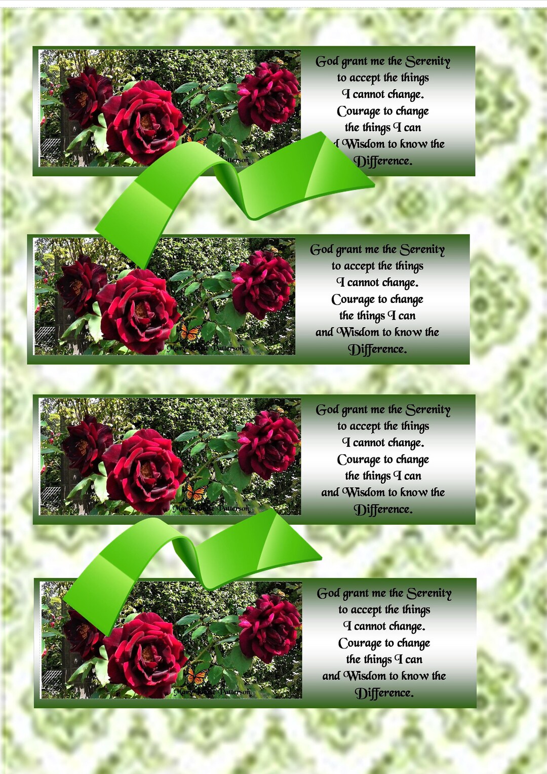 A Pretty Red Roses Gift, From Our Garden Photo Shot Bookmarks With ...
