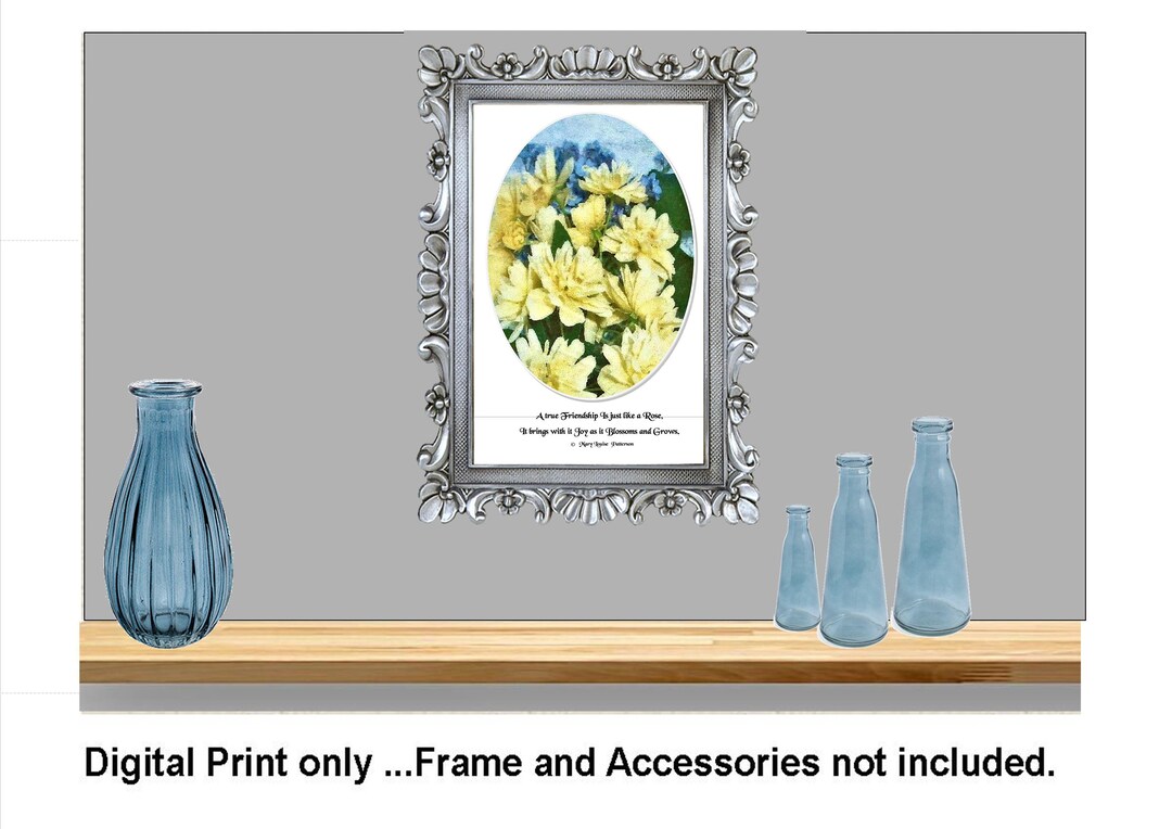 A Yellow Roses and Forget-me-nots A4 Photo Shot to Print - Etsy