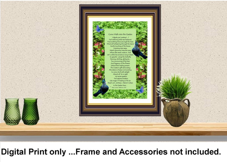 Garden Photo Images Poem With N.Z. Tui Birds ...the Creator's Gifts ...